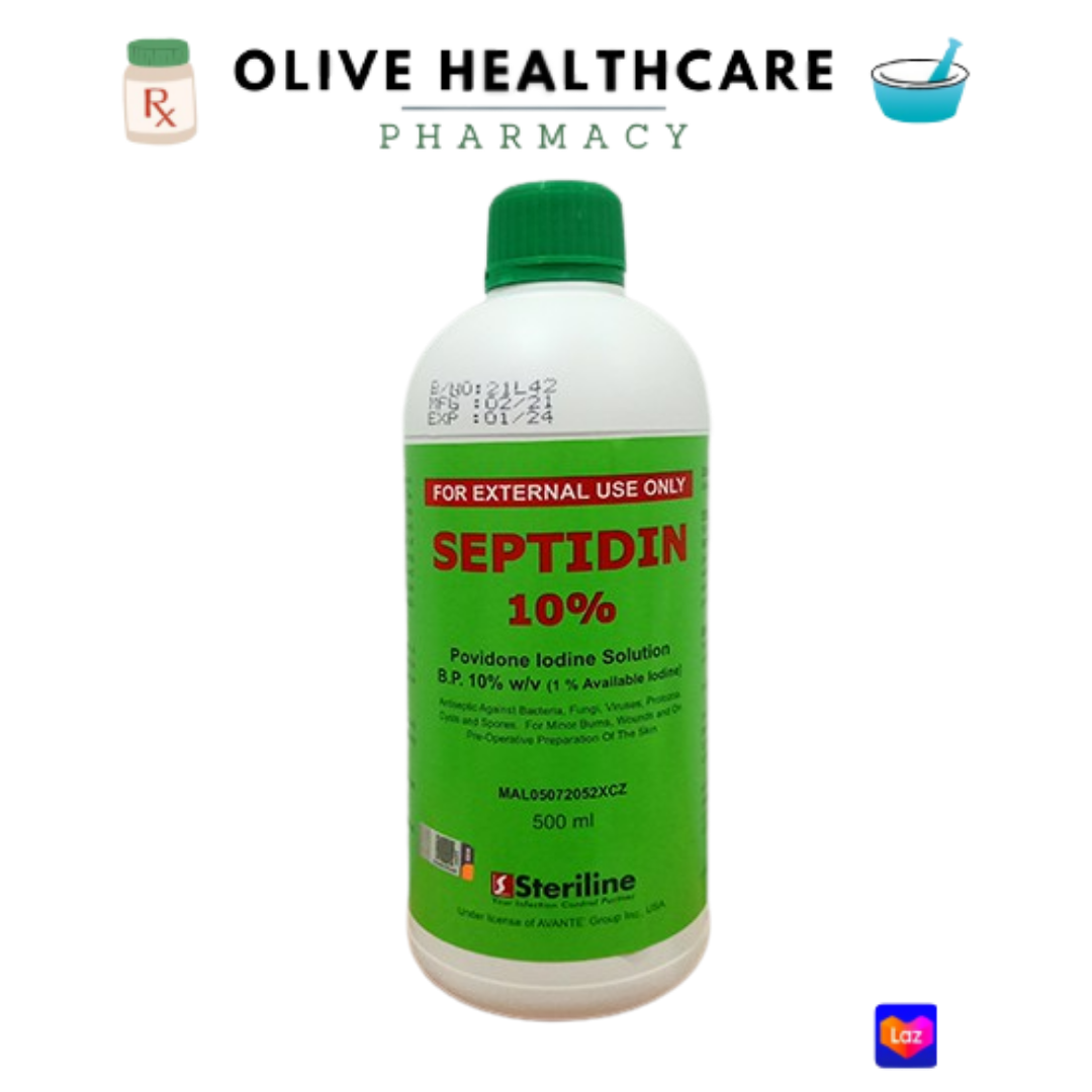 Steriline Septidin 10% Povidone Iodine Solution (500ml) | Lazada