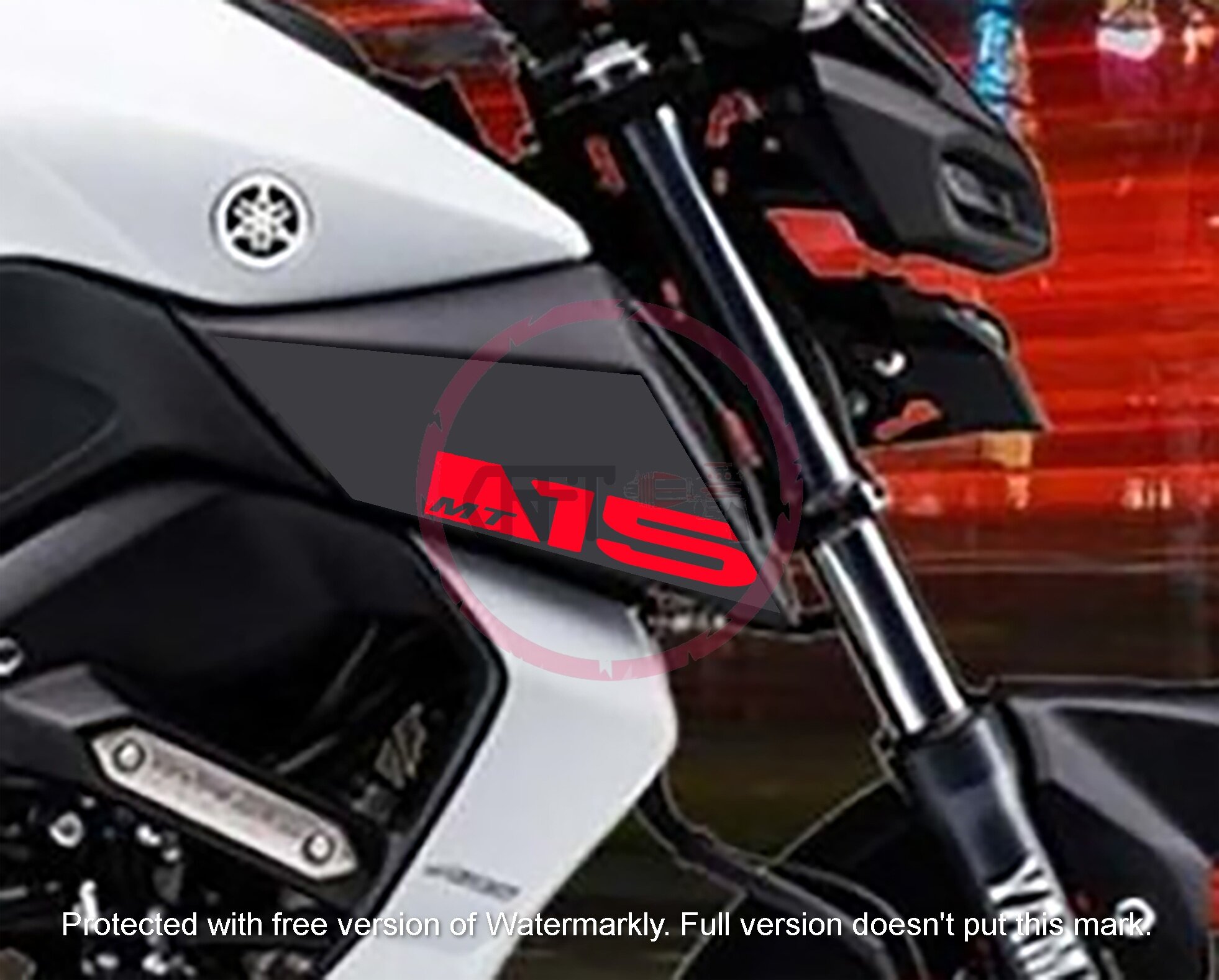 CFS474 2X pcs Yamaha Logo MT15 Radiator side cover swing arm mudguard ...