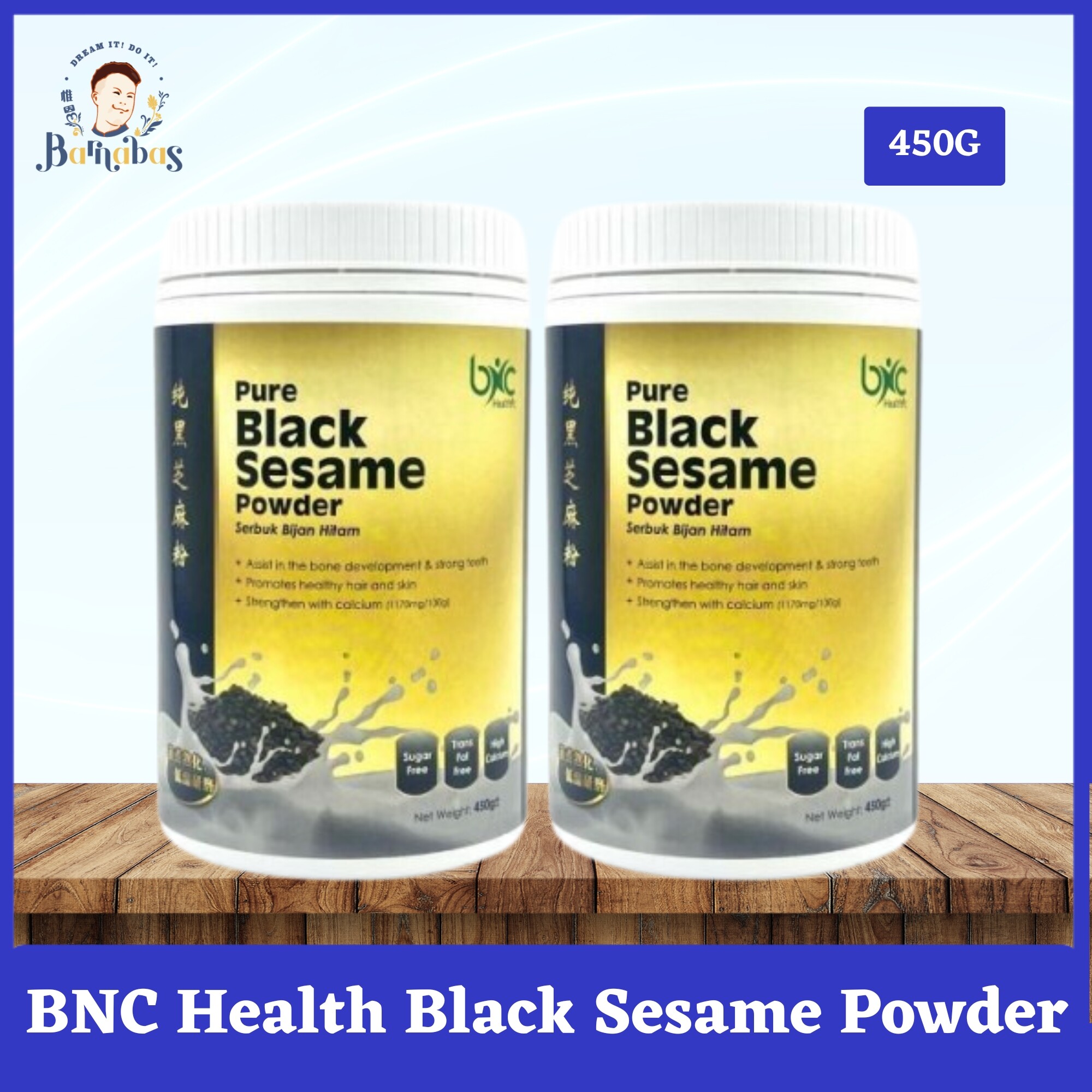 BNC Health Black Sesame Powder 纯黑芝麻粉 450g | Lazada