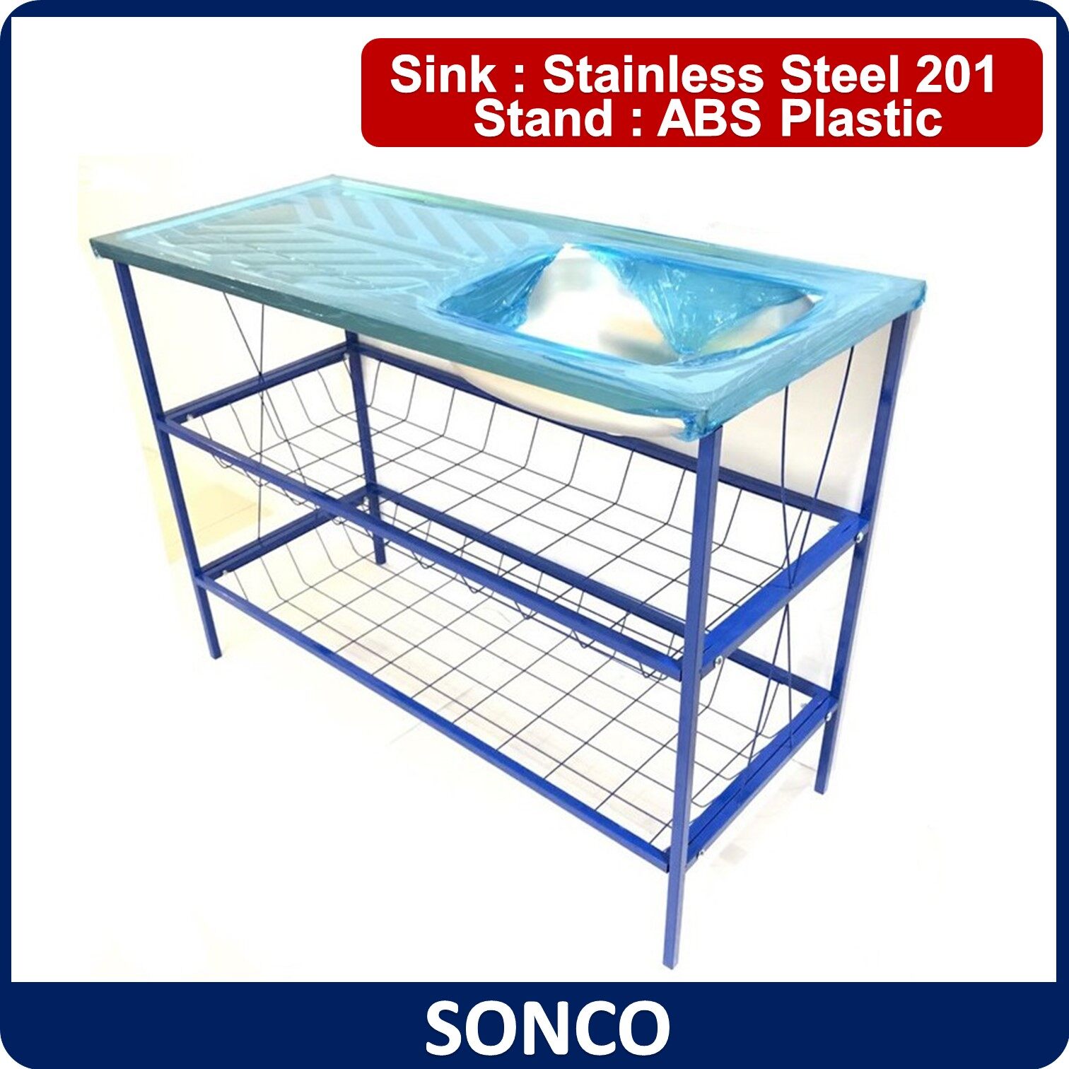 [READY STOCK] PVC Sinki Dapur Set / Blue Sink Stand And PVC Sink Set ...