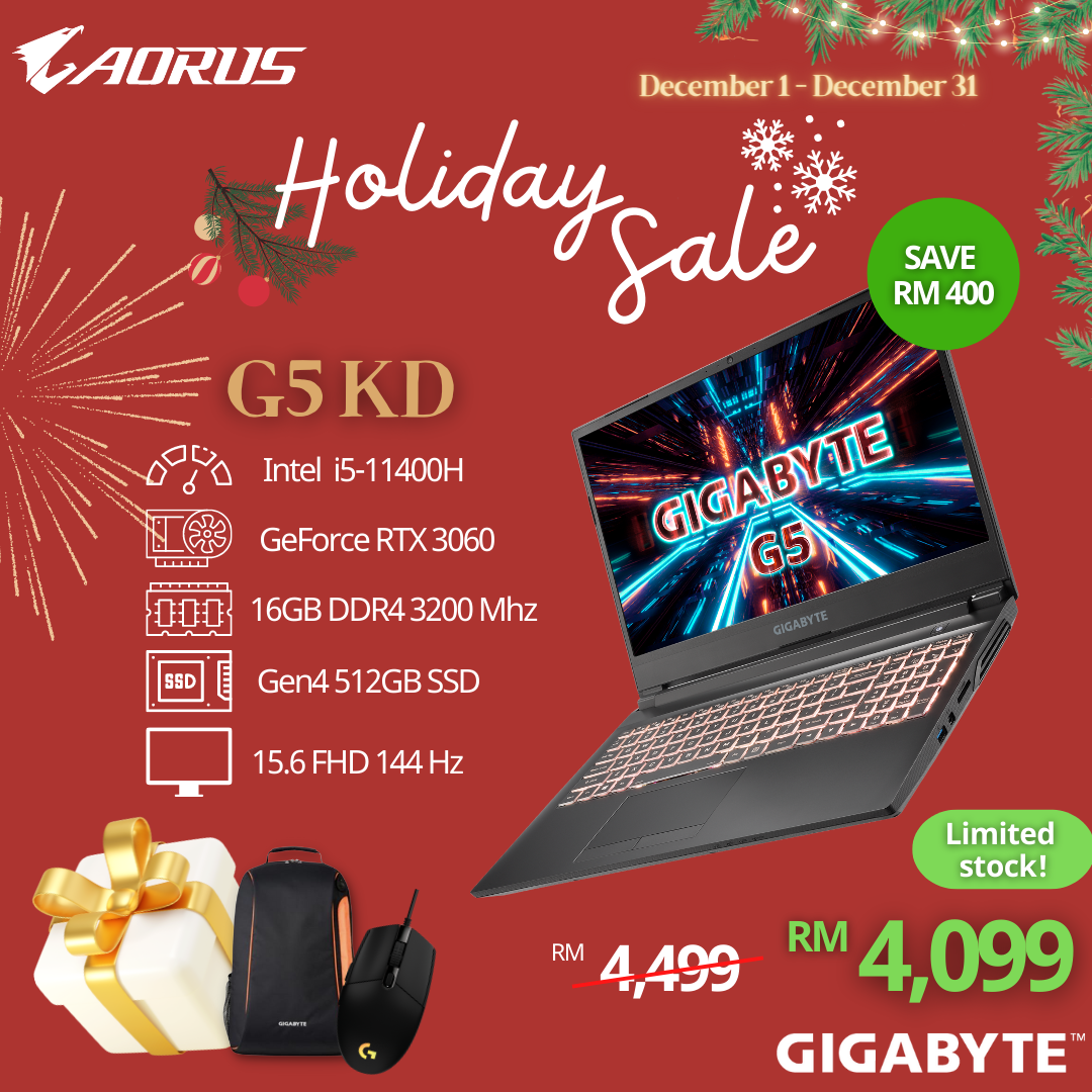 GIGABYTE G5 KD -Gaming Laptop / Notebook (15.6 " IPS FHD/I5-11400H/16GD4 512SSD RTX3050 4GD6 ...