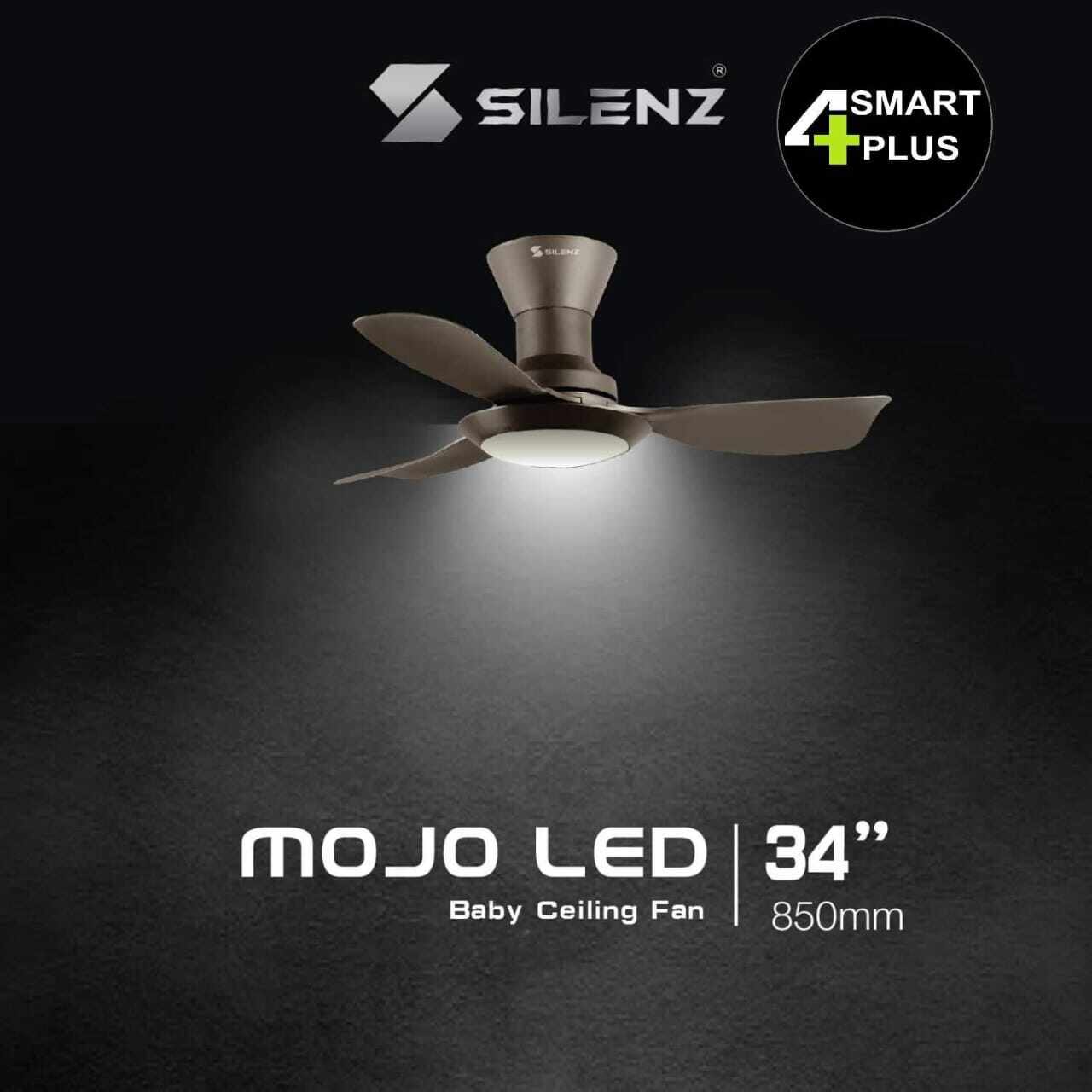 SILENZ MOJO LED BABY CEILING FAN 34" - LED 3 Colour (Magnesium) | Lazada