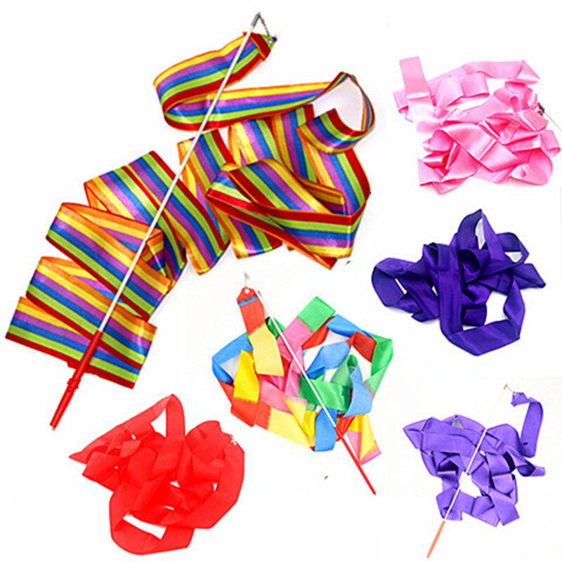 【HOMP】2M Colorful Ribbon Gymnastic Gym Ribbons Dance Ribbon Rhythmic ...