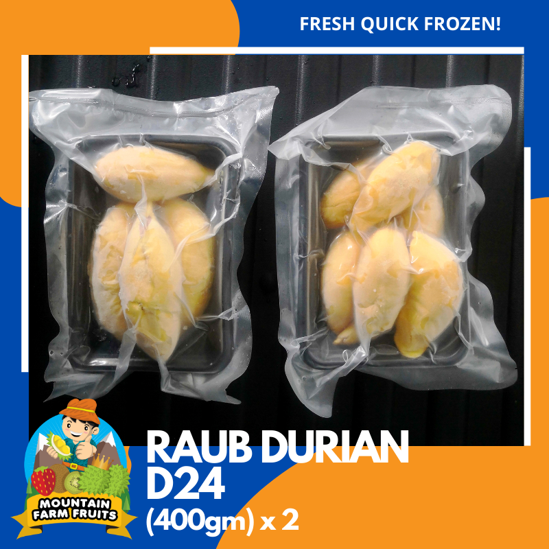 Raub Durian D24 (400gm x 2) : Fresh Quick Frozen Pulp-Durian Seafood ...
