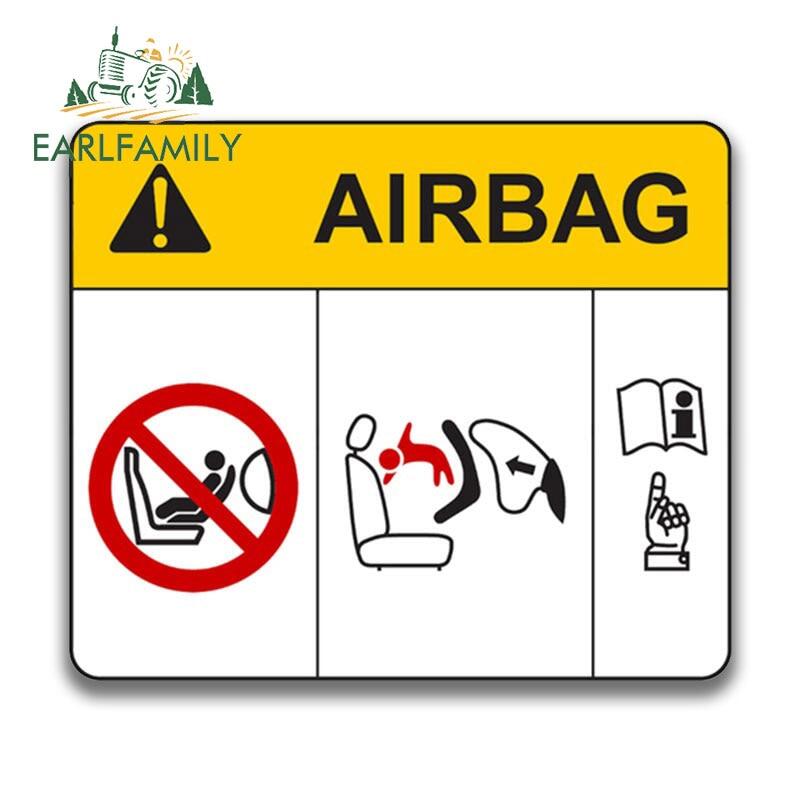 EARLFAMILY 13cm for Airbag Warning Car Stickers Vinyl Caravan ...
