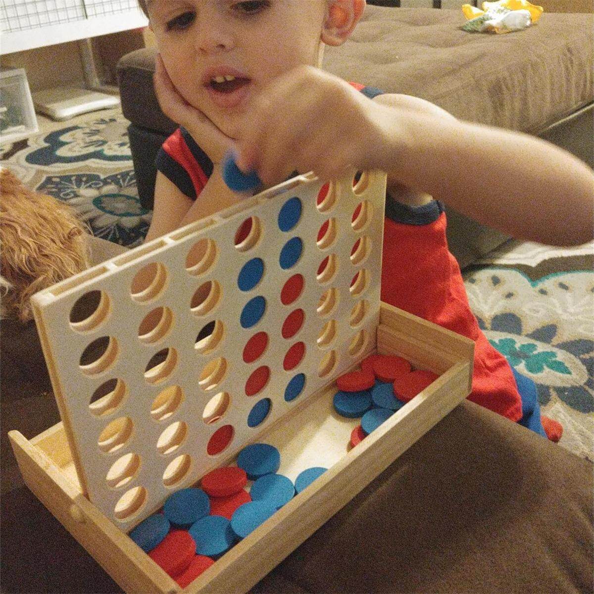 4 in a Row. Four in a Row Wooden Game, Line Up 4, Classic Family Toy ...