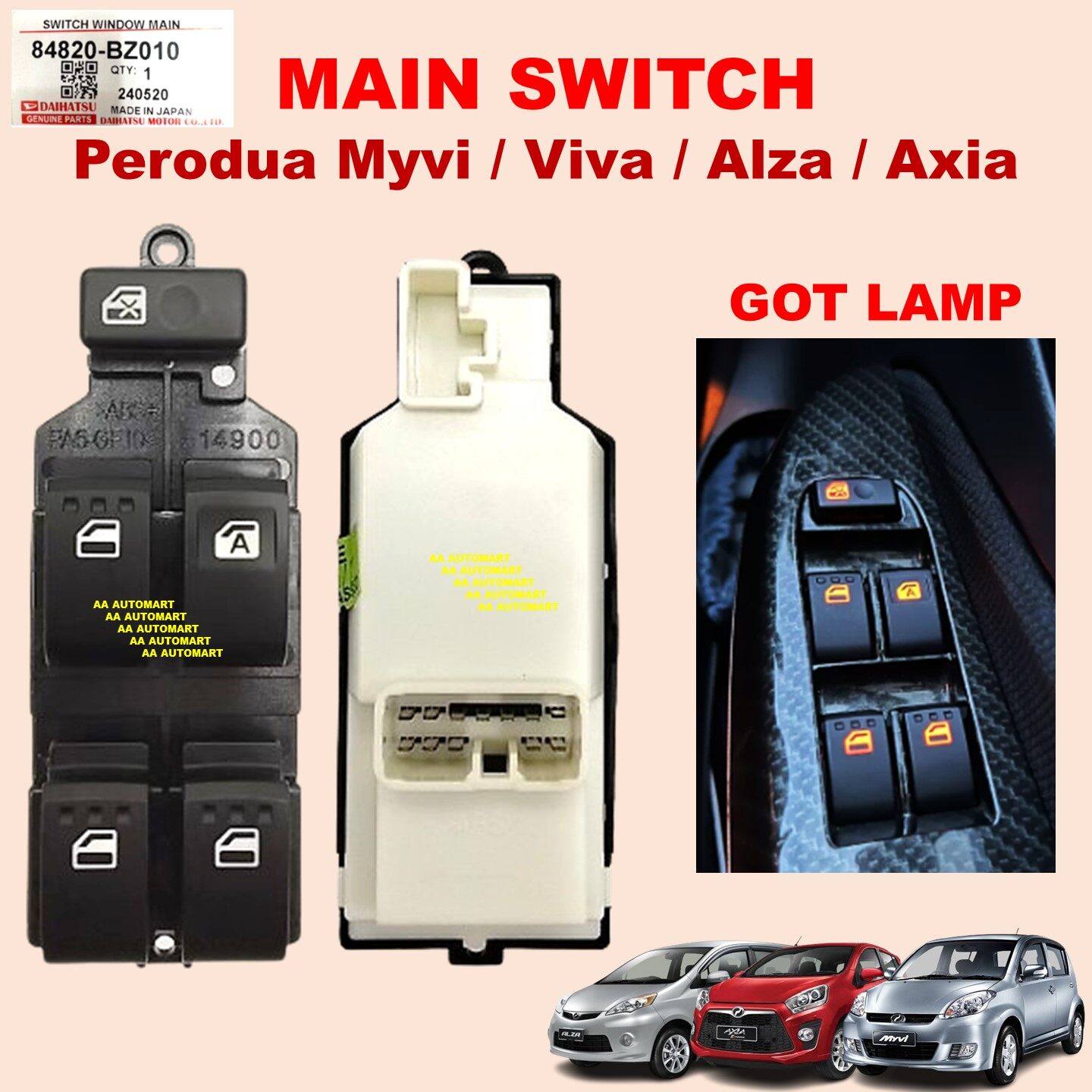ORIGINAL Perodua Myvi Lagi Best Myvi Viva Alza Axia Power Window LED ...