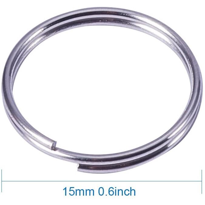 50PCS 304 Stainless Steel Round Edged Split Circular Ring Key Rings Key ...
