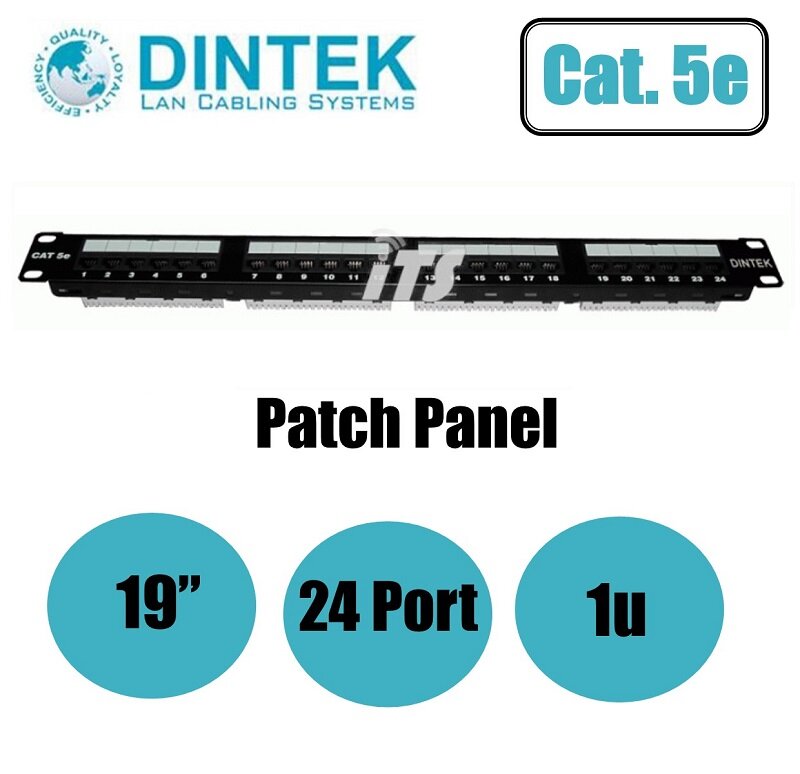 Dintek 19" 1U Cat.5e 24 Ports Patch Panel | Lazada