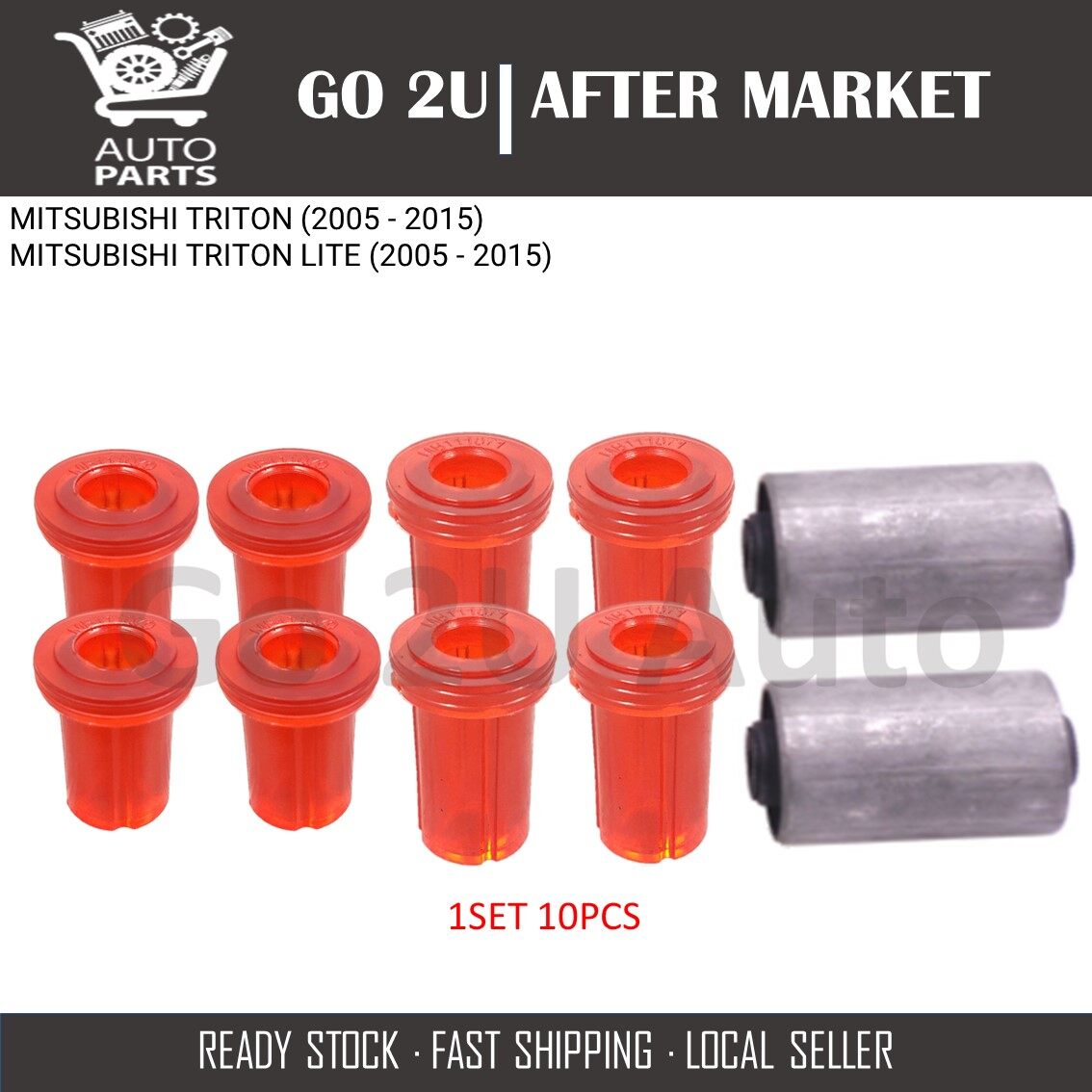 SILICONE REAR LEAF SPRING BUSH 1SET 10PCS !!! -MITSUBISHI TRITON 2.5 2. ...