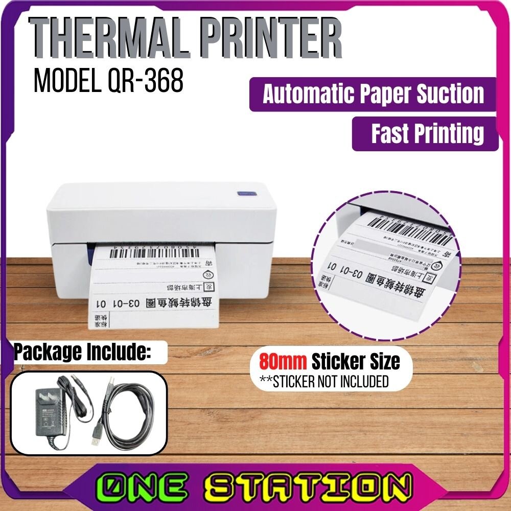 QR-368 Sticker Label Printer Thermal Printer Wireless Waybill Printer Thermal Printer Barcode ...