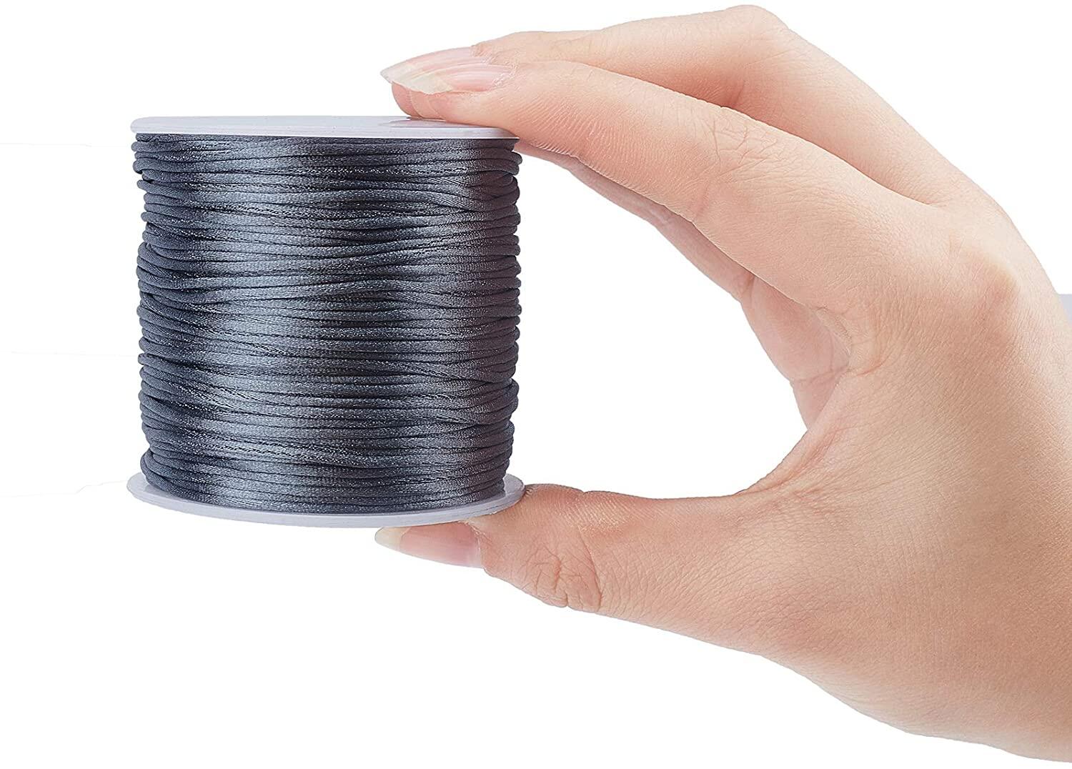 6Rolls 1mm 75m/roll Satin Nylon Trim Cord Rattail Silk Cord Chinese ...