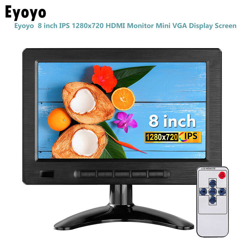 Eyoyo Portable Small HDMI Monitor Mini VGA Display Screen 8 inch IPS ...