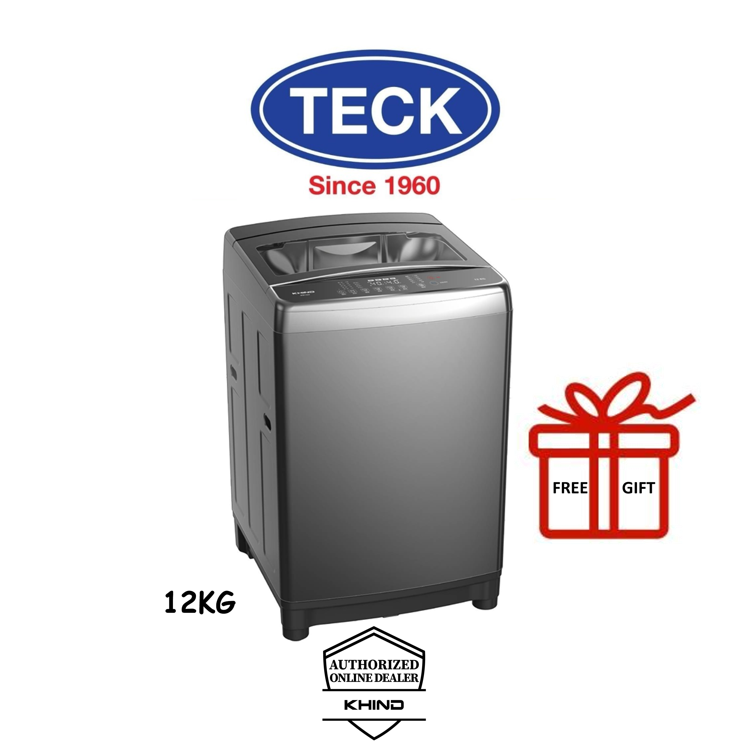 Khind WM120A 12kg Top Load Fully Auto Washing Machine / Mesin Basuh ...