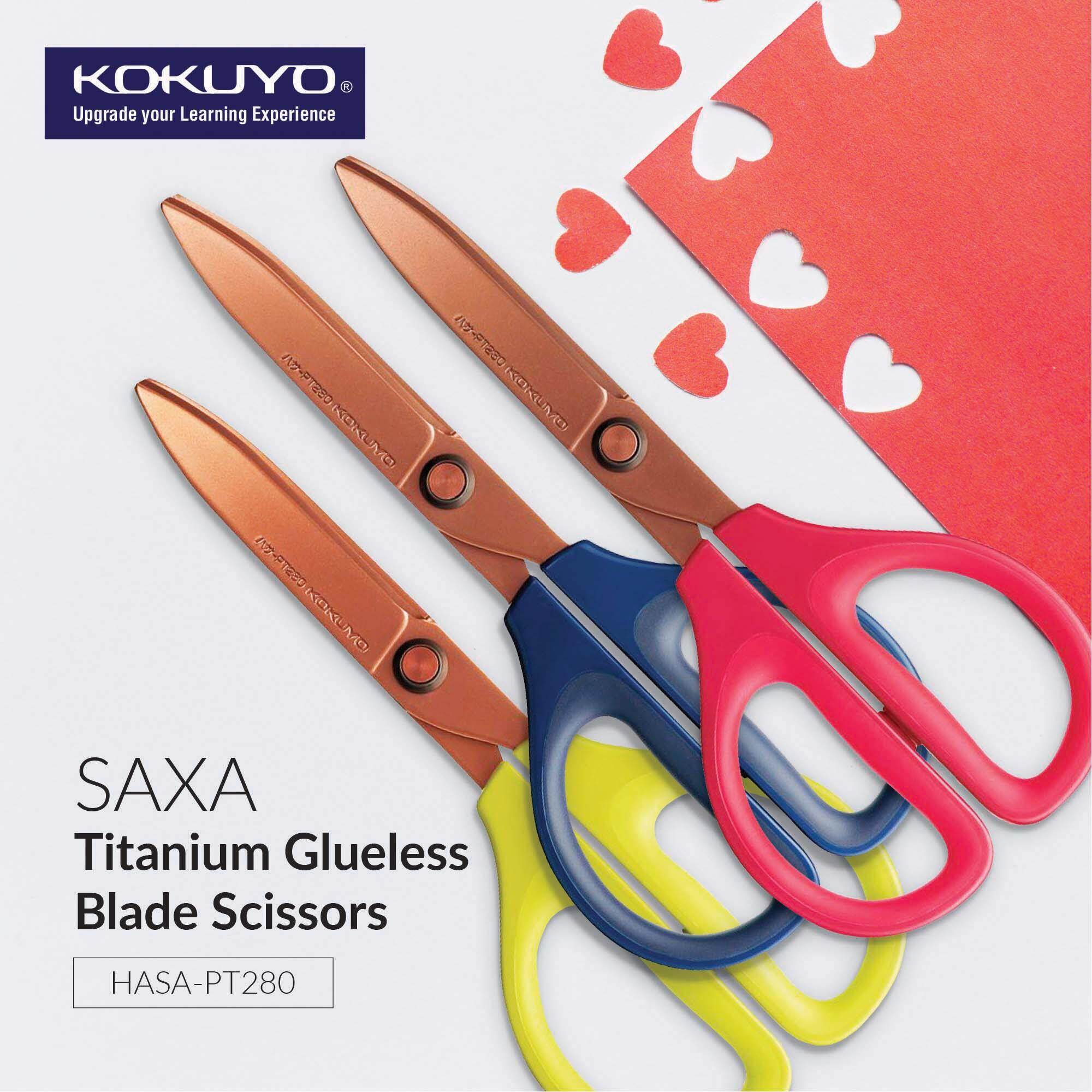 KOKUYO HASA-PT280 SAXA TITANIUM GLUELESS BLADE SCISSORS (3 COLORS AVAILABLE) CUTTER | Lazada
