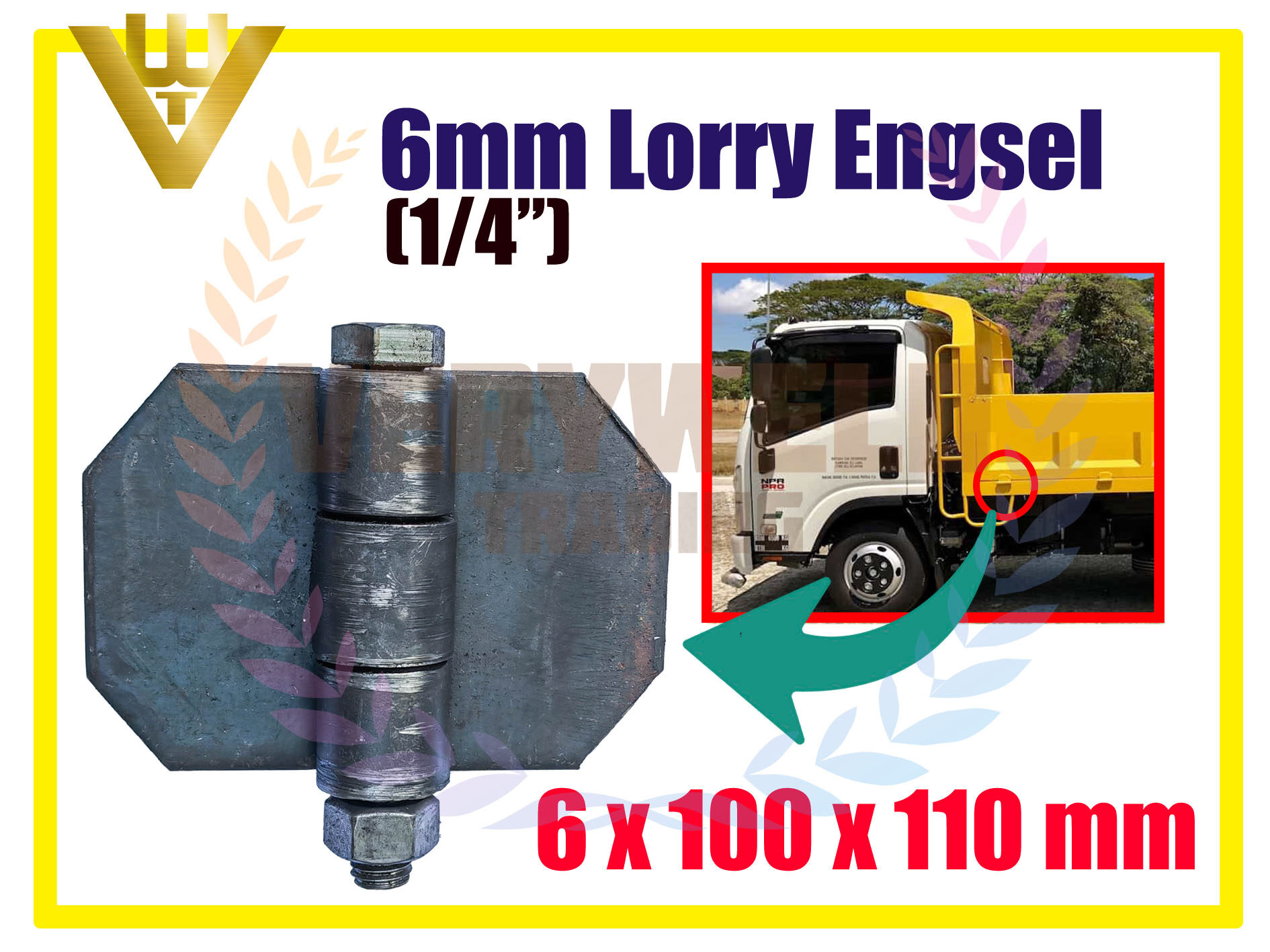 VERYWELD Lorry Welding Hinges Engsel Besi Lori Pagar Pintu 1/4" (6mm ...