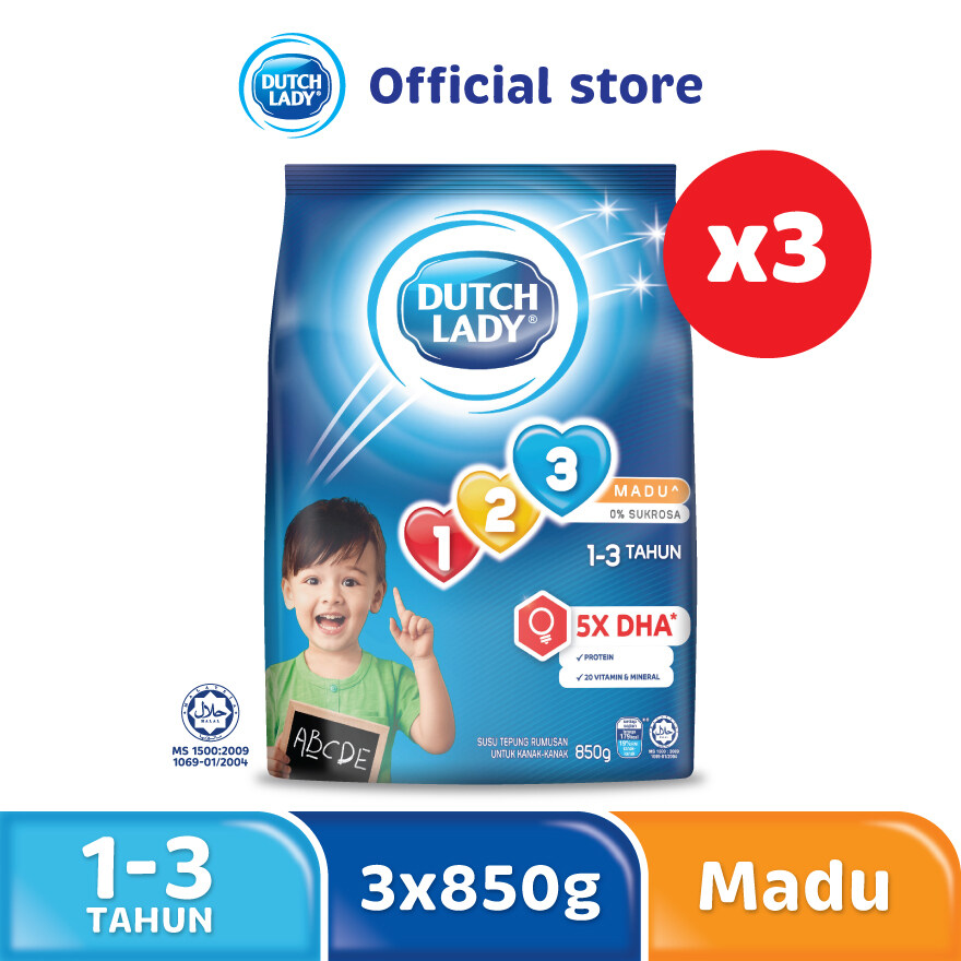 Dutch Lady Milk formula 123 Honey Flavour 850g x 3 | Lazada