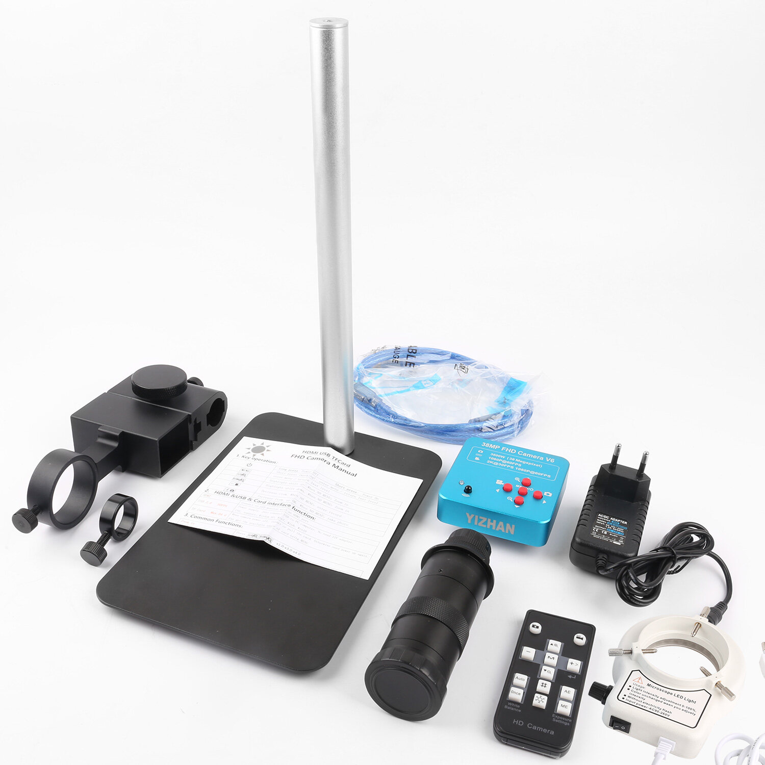 RUZIZAO HUABAI กล้องจุลทรรศน์ดิจิทัลอิเล็กทรอนิกส์,กล้อง USB 2K 60FPS ...