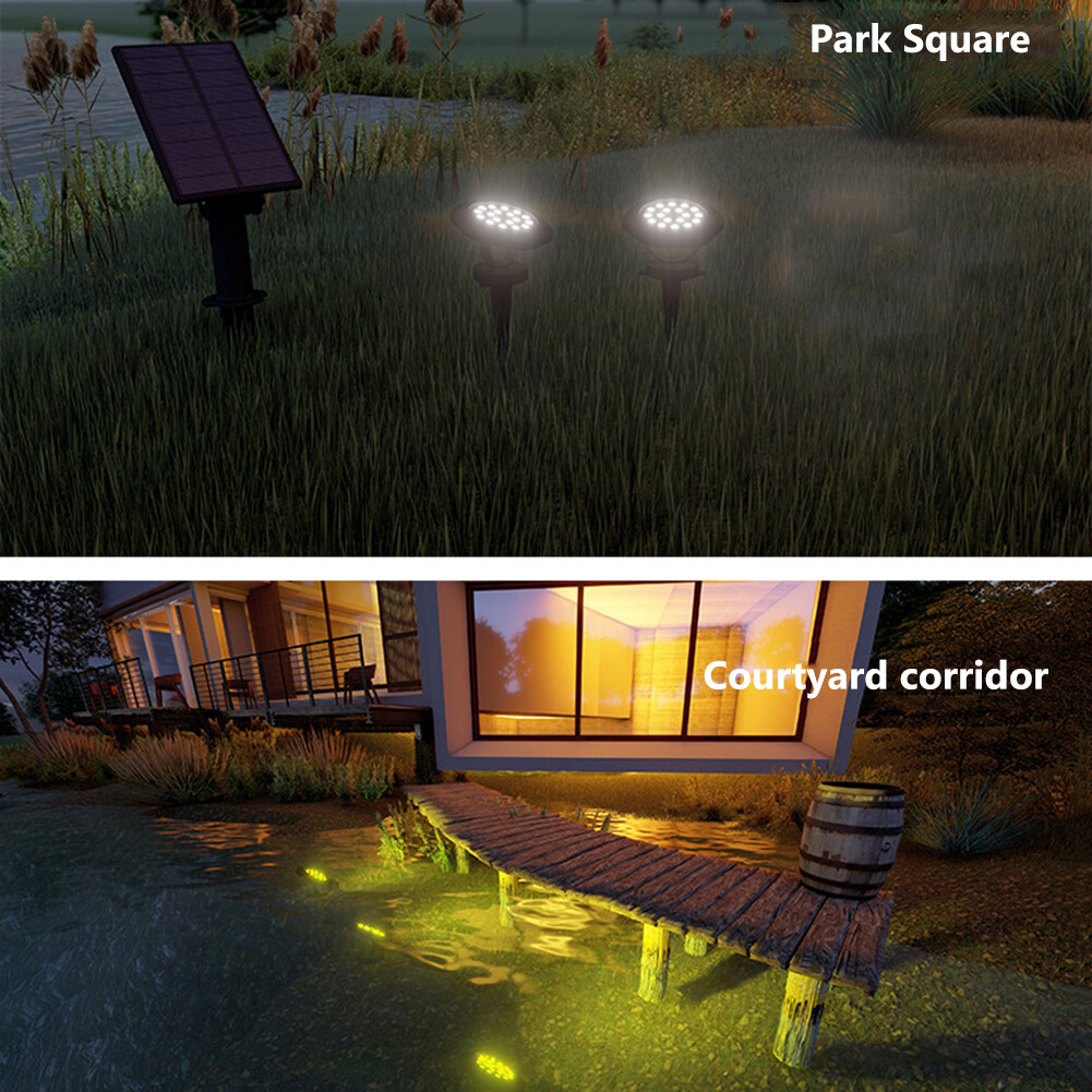 LED Solar Outdoor Ground Plug Light RGB Garden Lawn Swimming Pool ...