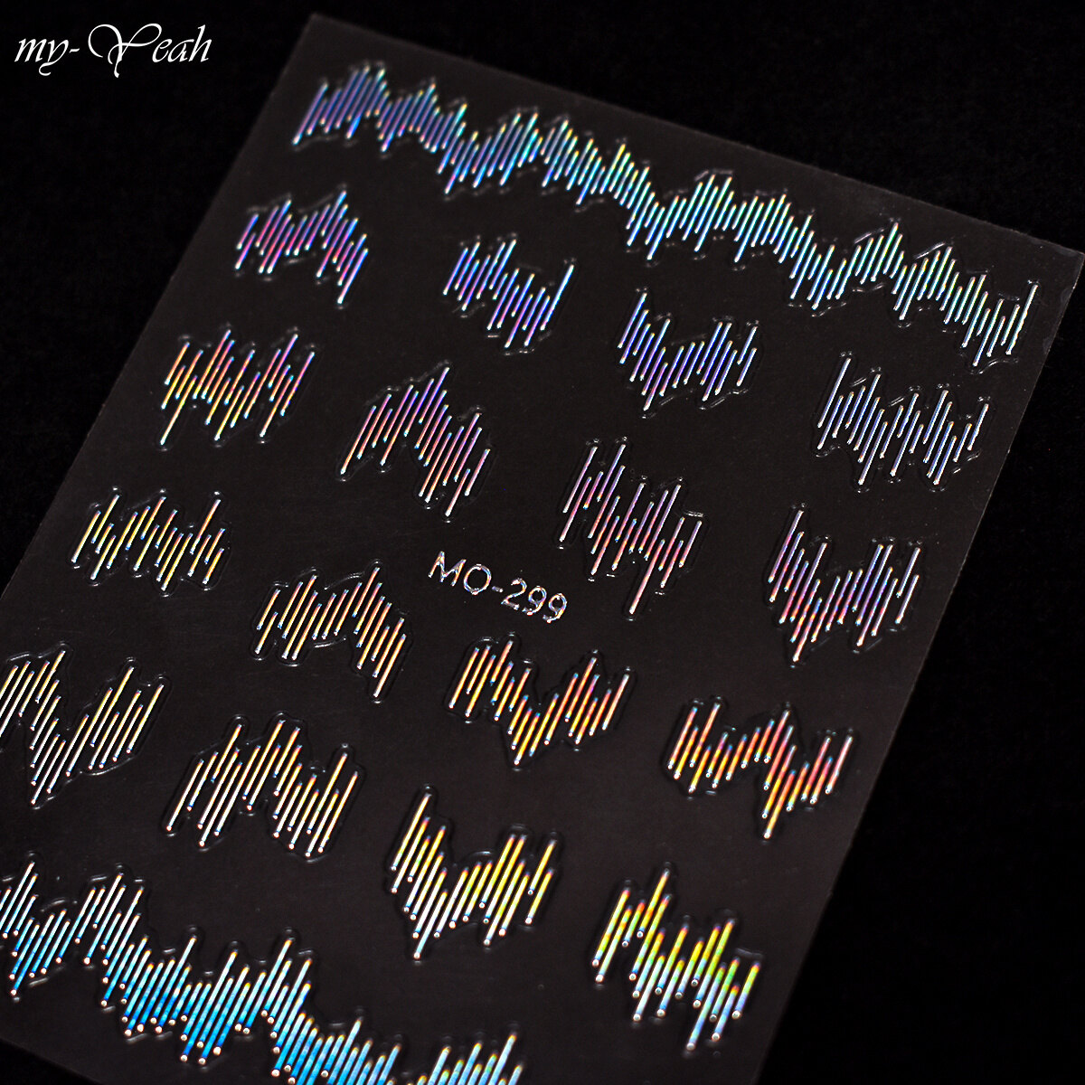 Myeah สติ๊กเกอร์ทองเงินตกแต่งเล็บ3D สีสันสดใสสะท้อนแสงง่ายๆรูปลอก ...