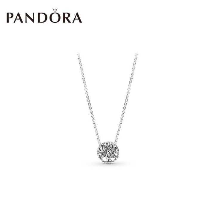 PANDORAˉ Tree of Life Necklace 925 Silver 397780CZ Simple Clavicle ...