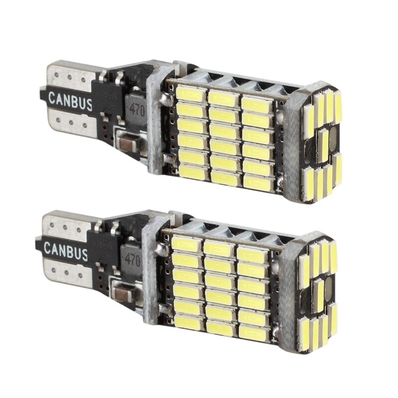2x T15 W16W 45 SMD 4014 LED Car Reverse Back Light Bulbs 6000K White ...