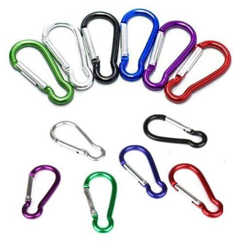 5Pcs หัวเข็มขัดไต่เขาพวงกุญแจสีสุ่มกลางแจ้ง Camping Hiking D-Ring Snap ...