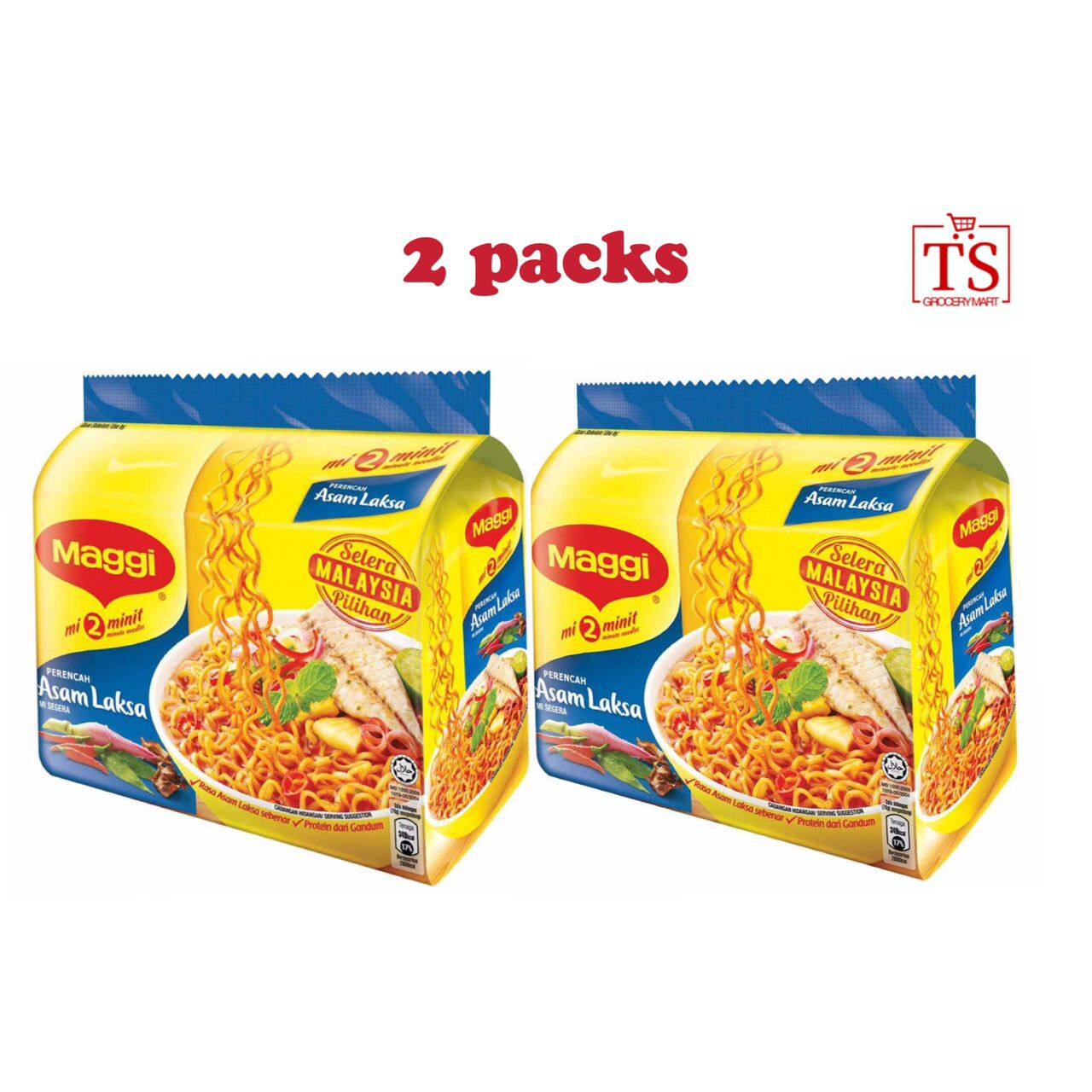 Maggi Asam Laksa Instant Noodles - 2 Packs | Lazada
