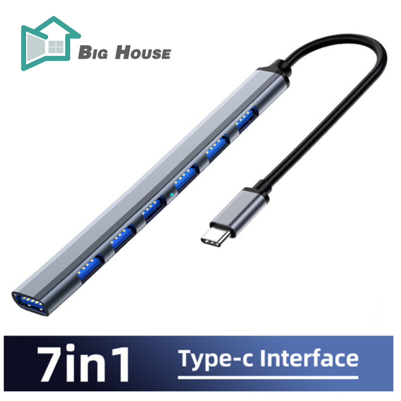 BigHouse 7-in-1 Usb C Hub 3.0 Type C 7-port Multi Splitter Otg Usb ...