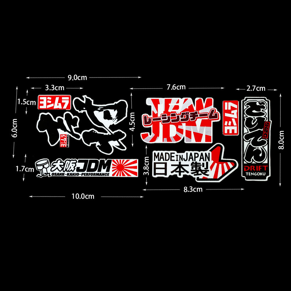 JDM สติ๊กเกอร์สะท้อนแสงติดมอเตอร์ไซค์,รูปลอกติดรถยนต์ (หนึ่งชิ้น ...