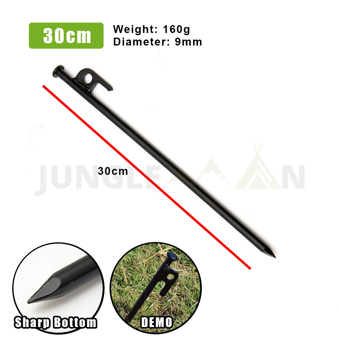 JUNGLEMAN Paku Khemah Camping Peg Besi 20 30 40cm Tent Peg Flysheet ...