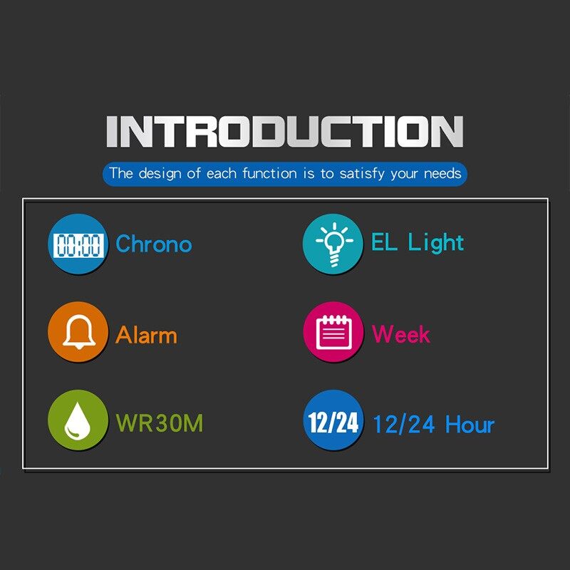 SYNOKE บุรุษนาฬิกาดิจิทัลสำหรับเล่นกีฬาส่องสว่างกันน้ำกันน้ำนาฬิกาปลุก ...
