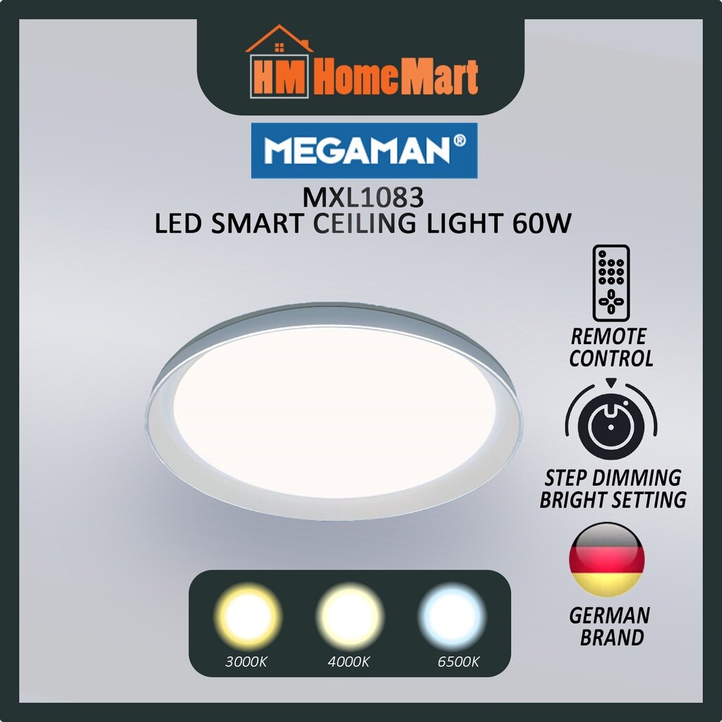 MEGAMAN LED Smart Ceiling Light 30W/60W (1 Year Warranty) | Lazada