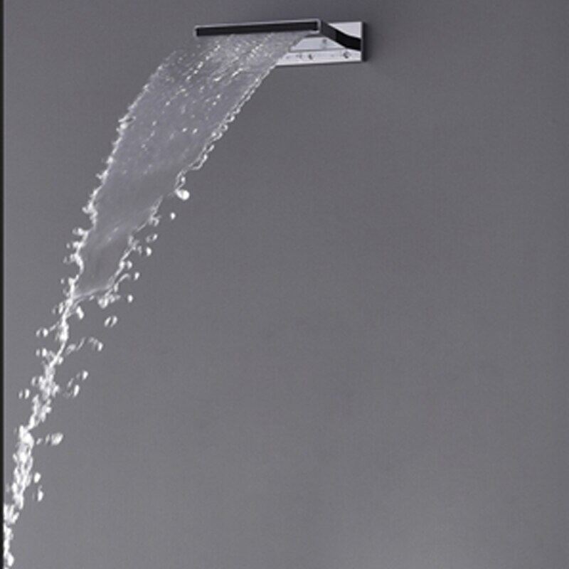 Wall Mounted Shower Faucet Chrome Rainfall Shower Head Panel ABS Plastic Bathroom Showerhead 200 ...