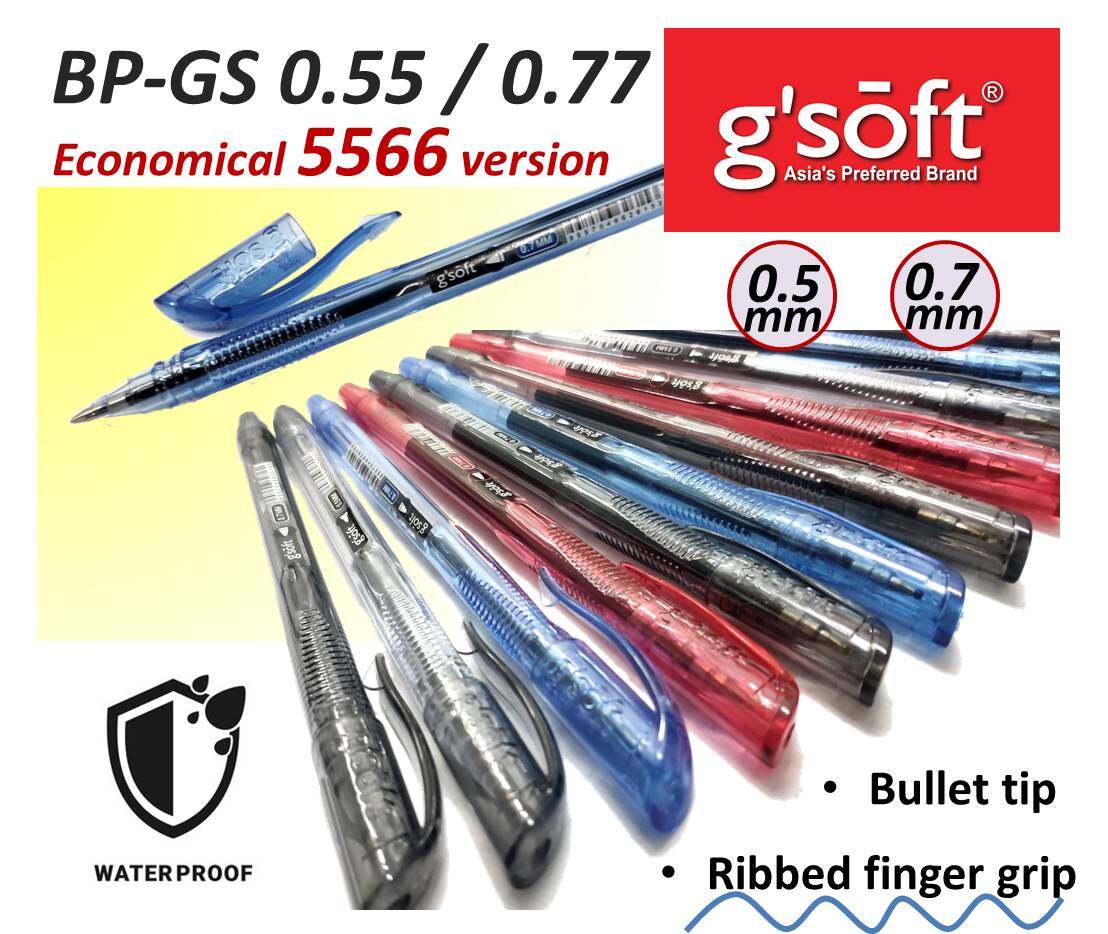 Gsoft Ball Pen Gs 055 077 Ballpen Economical 5566 Smooth Waterproof Bullet Tip Pena Mata Bulat