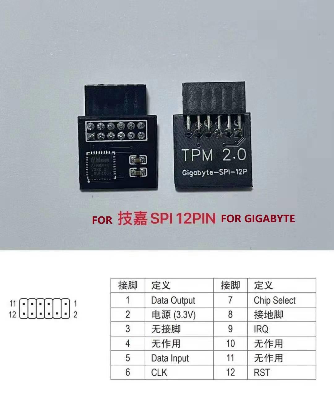 TPM 2.0 Encryption Security Module Remote Card Supports Version 2.0 LPC ...