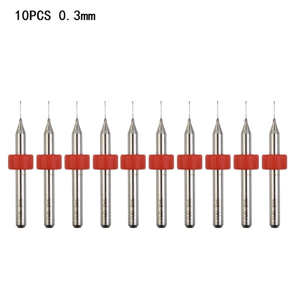 10x Carbide PCB Micro Drill Bits Milling 0.1/0.2/0.3/0.4/0.5/0.6/0.7/0. ...