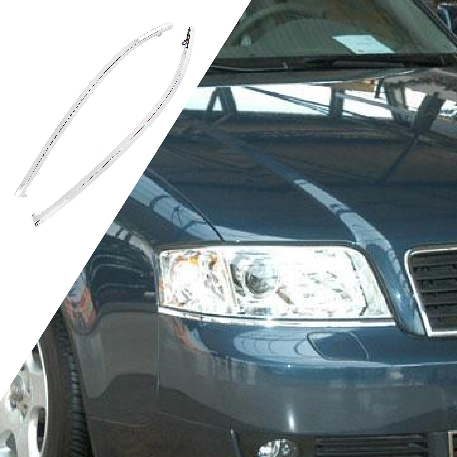 【สหรัฐอเมริกา Stock 】1คู่ไฟแถบป้องกันครอบคลุมตกแต่งรถ ABS ด้านหน้าฝา ...