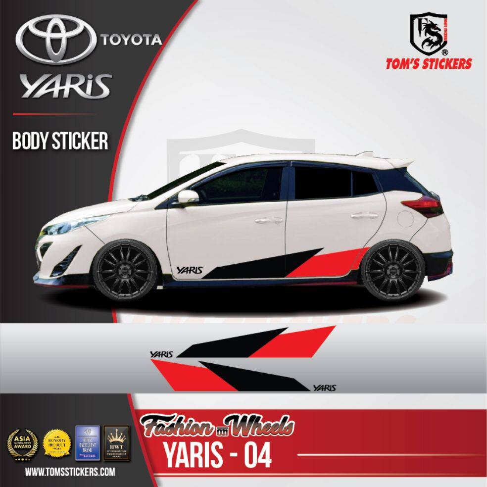 👍👍 TOYOTA YARIS CAR BODY STICKERS SET YARIS - 04 | Lazada