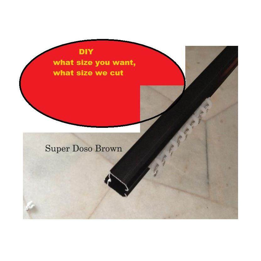 1feet x DOUBLE Curtain Rail Railing Aluminium Track Langsir Super Doso ...