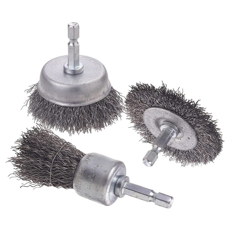 Drill Wire Wheel Cup Brush Set0.010 Inch Coarse Carbon Steel Crimping ...