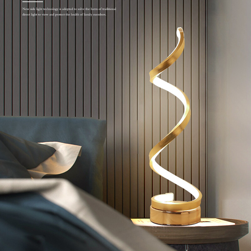 Gold/White,Modern LED Table Lamp Creative Night Light Elegant Table ...