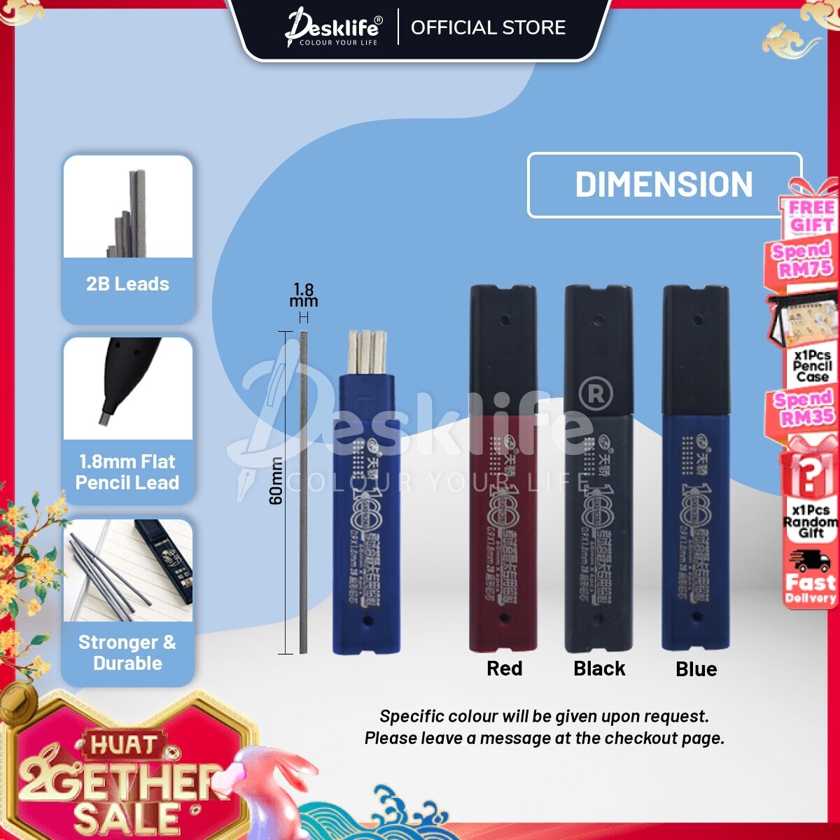 Desklife Baile 1.8mm Mechanical Pencil Khat Pensel Jawi Calligraphy Pen ...