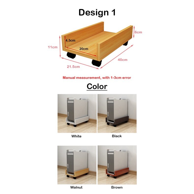 Desktop Computer Host Pulley Bracket Pad Riser Base under Table CPU ...