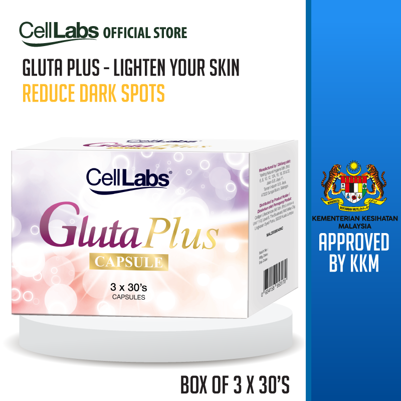 CellLabs Gluta Plus (3 x 30 capsules) Lighten Skin Tone | Reduce Dark ...