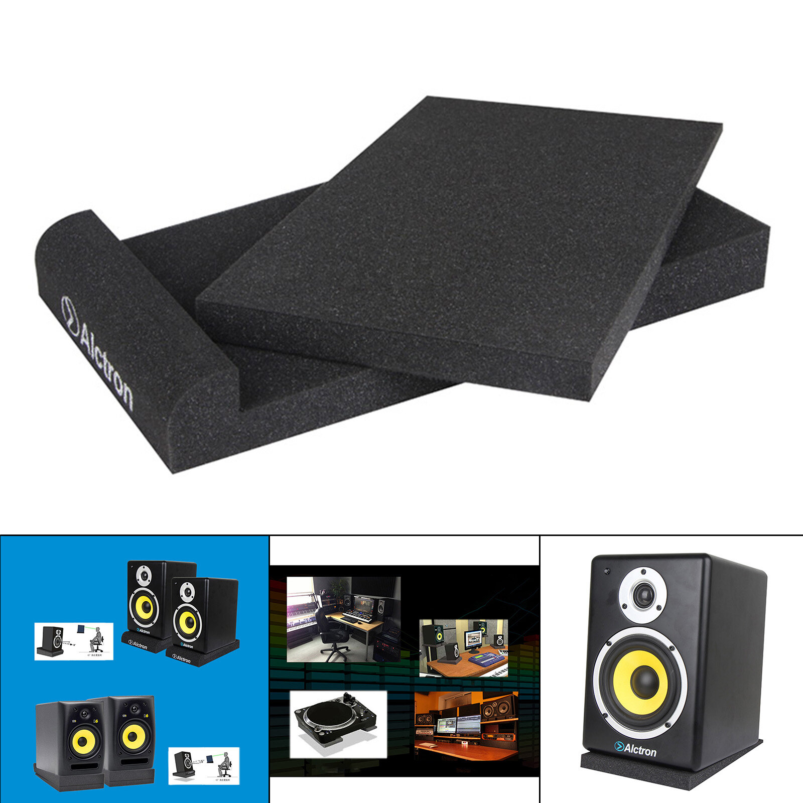 Miracle Shining Foam Studio Monitor Pad Acoustic Sponge, Shock Proof ...