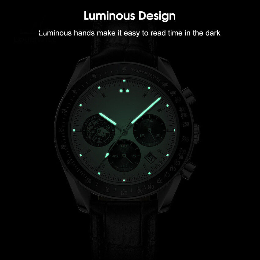 LouisWill Men Watches Genuine Leather Casual Fashion Business Watch Men ...
