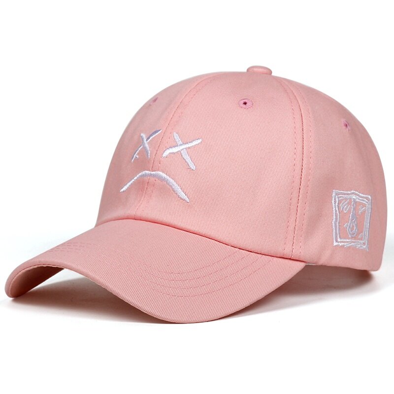 Dad Hat Embroidered Cotton Baseball Cap Sad Face Hat Hip Hop Cap ...