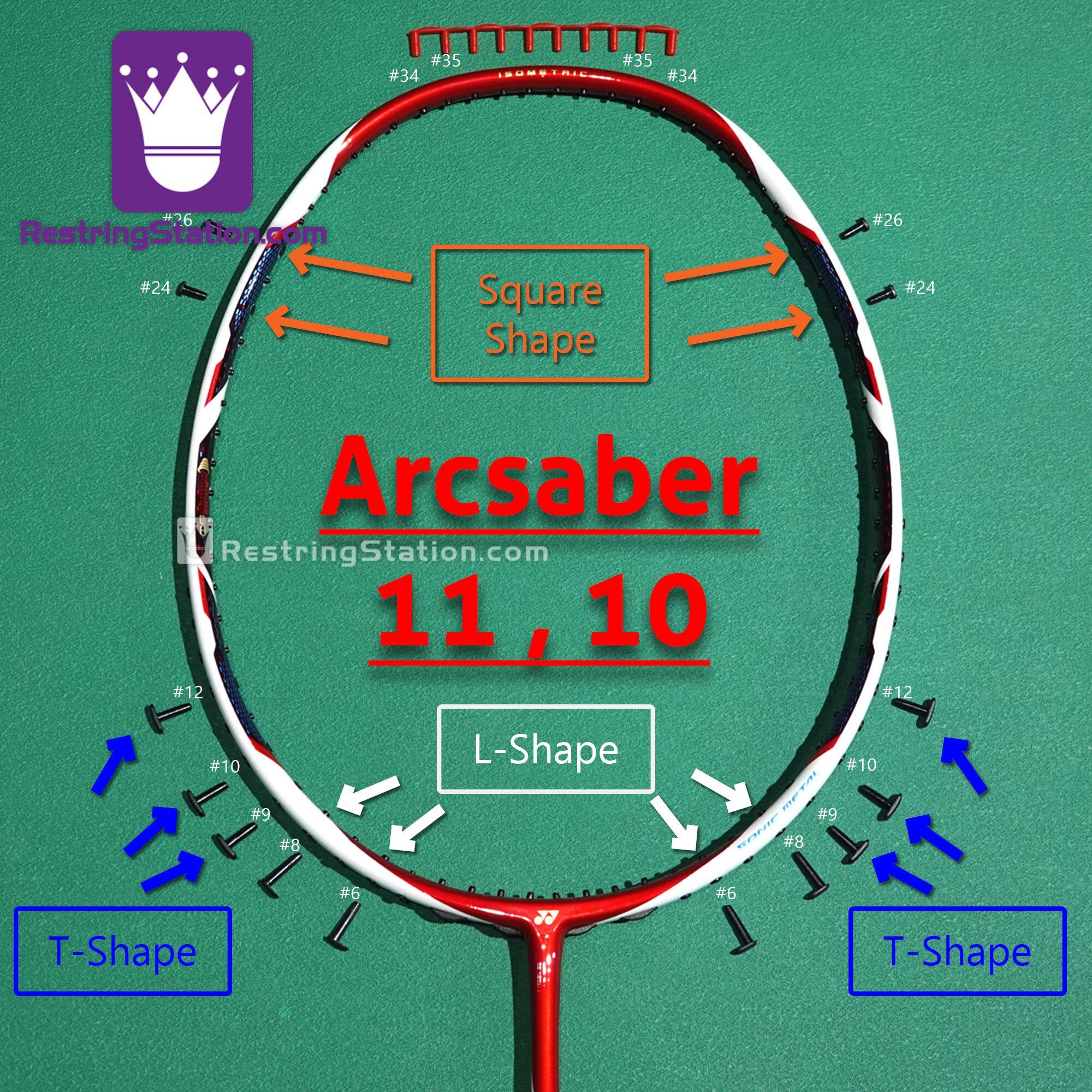 [Special Grommet Set] Full protection for Yonex Arcsaber 11 / 10 / 7 ...