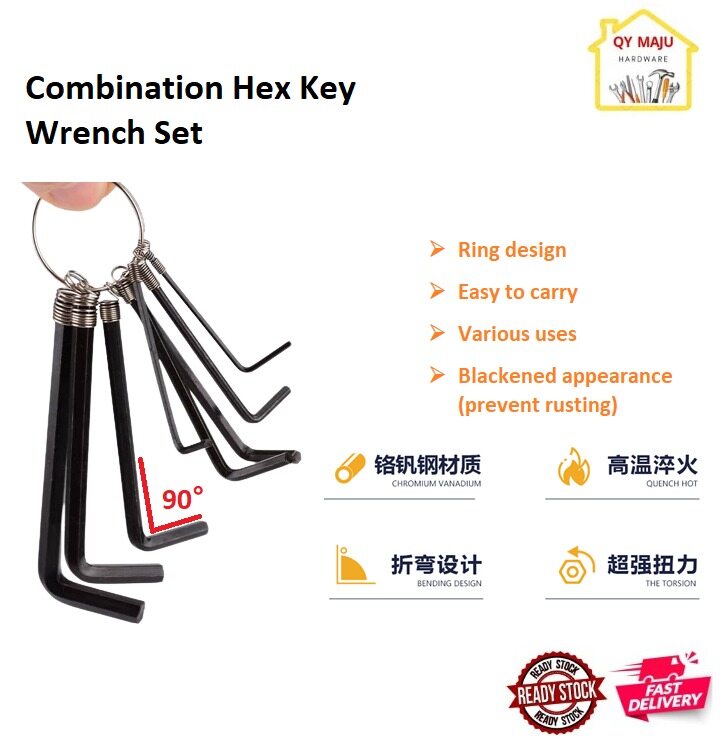 8 PCS Hex Key Wrench/Allen Key Set/Hexagon Allen Key | Lazada